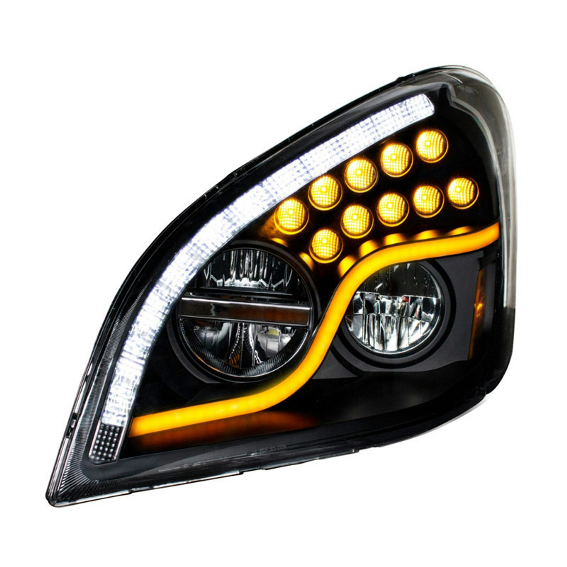 Freightliner Cascadia Full LED Blackout Headlights - Raney's Truck Parts