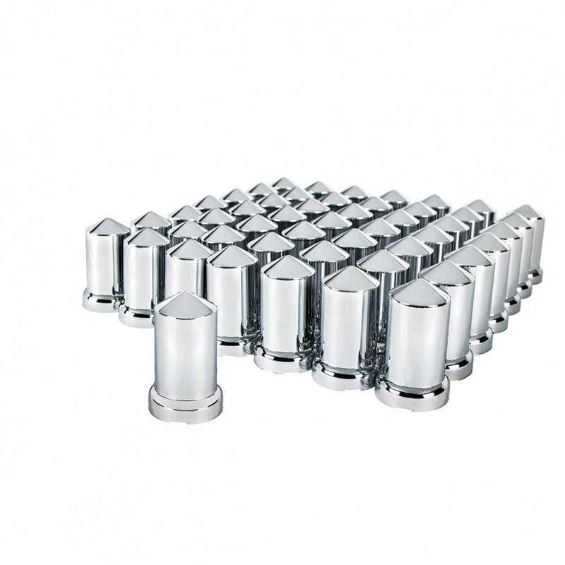 Chrome 33mm Push-On Bullet Nut Covers - Raney's Truck Parts