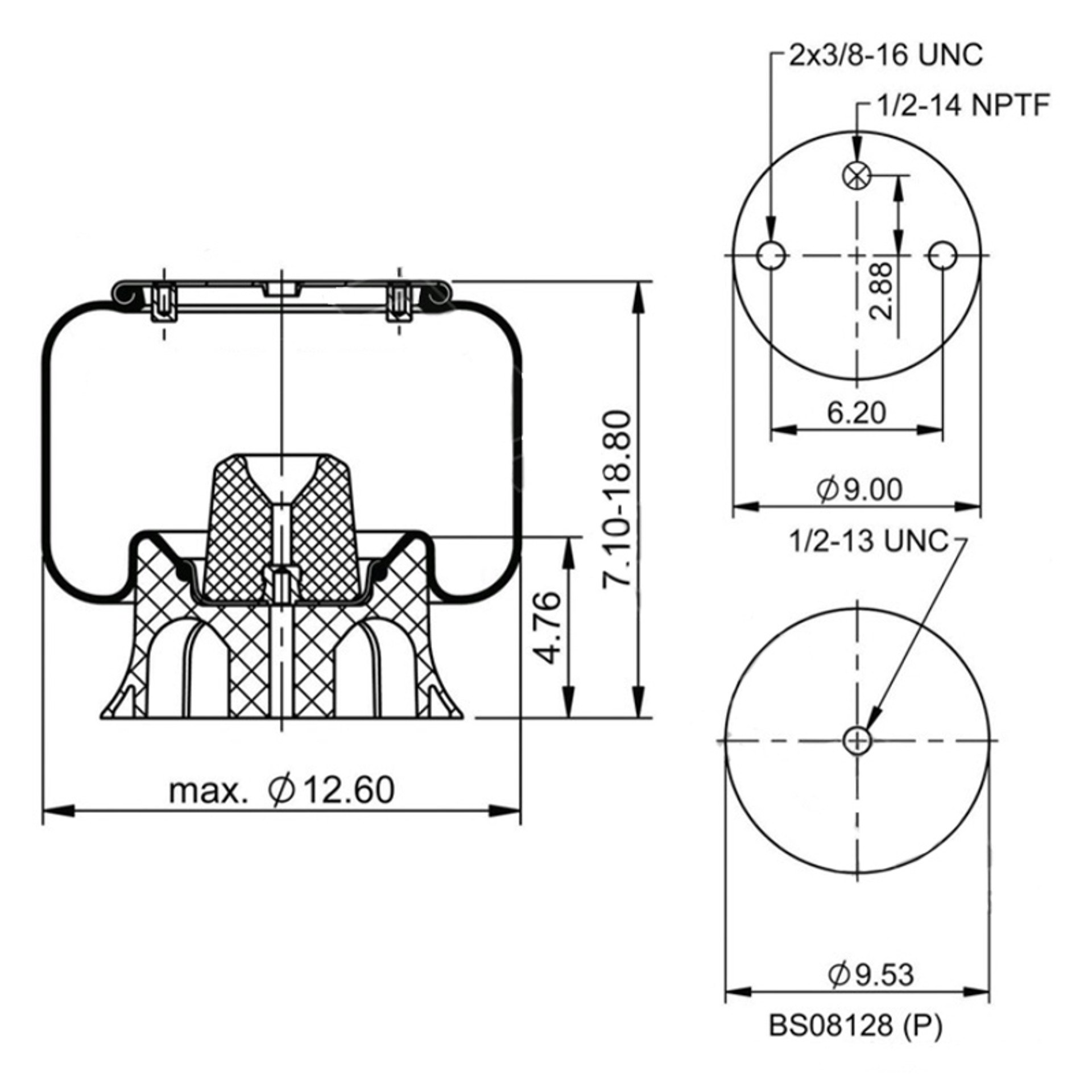 Air Spring Rolling Lobe C28929 S28929 - Raney's Truck Parts