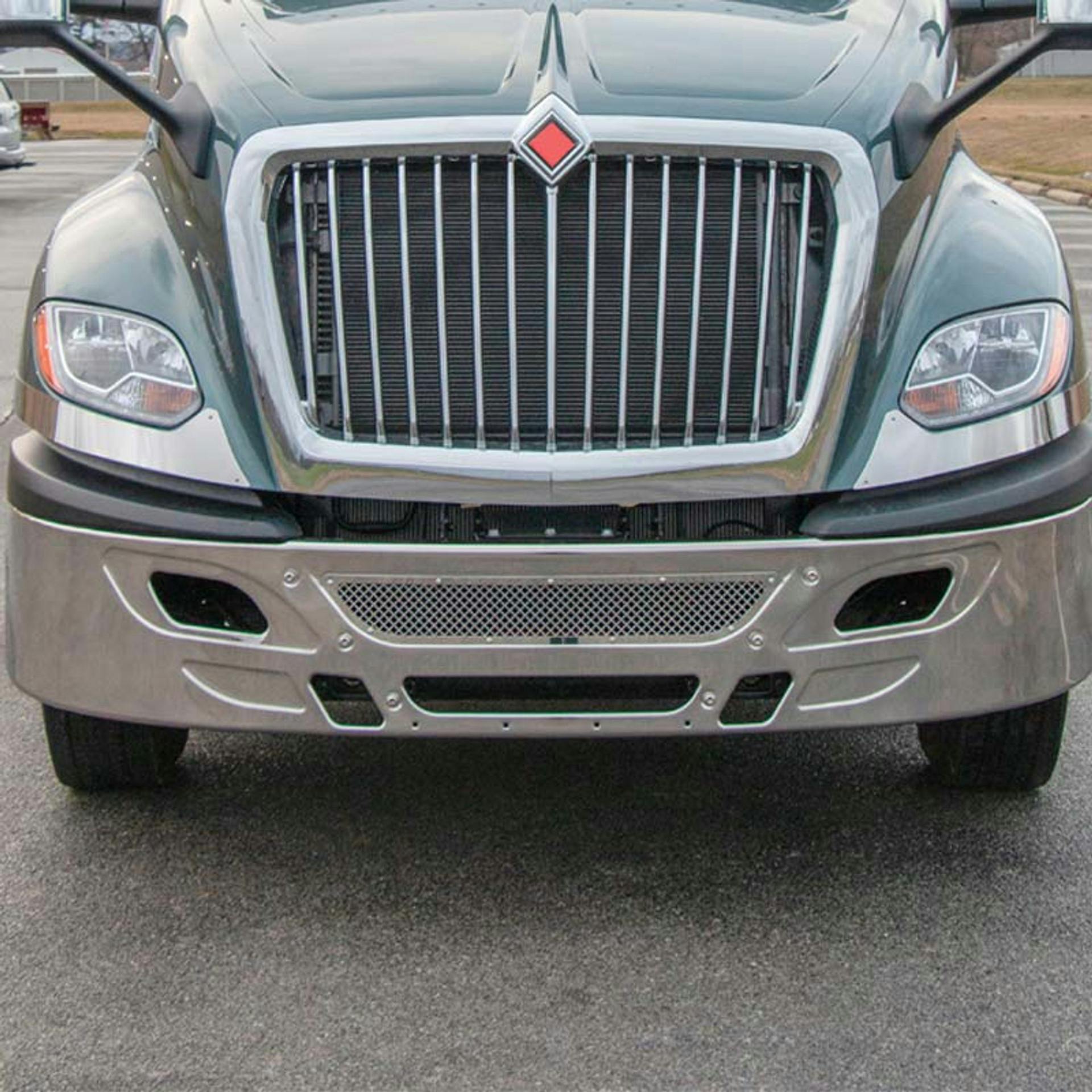 International LT 2017 And Newer 3 Piece Chrome Bumper With Extensions ...