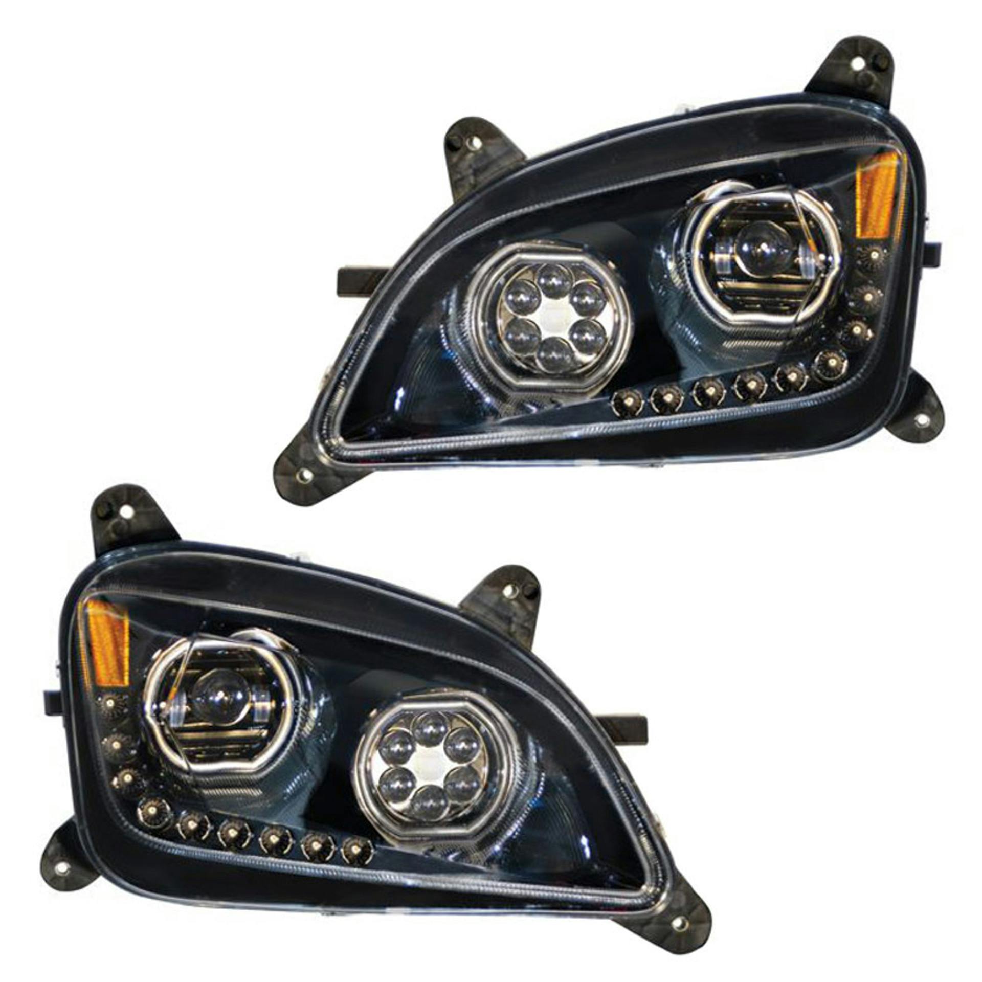 Peterbilt 579 587 Chrome Projector Headlight With DRL And Sequential ...