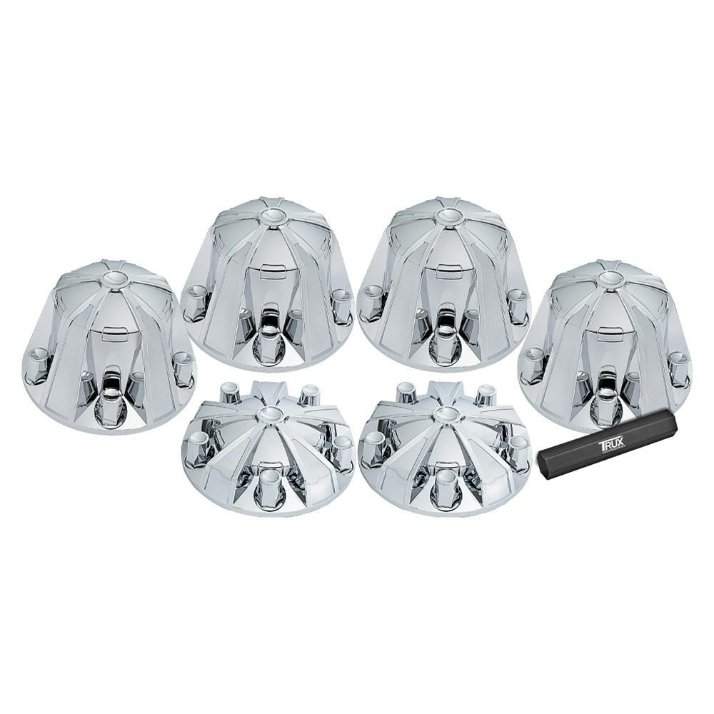 Complete Hub Cap Kit With Chrome Plastic Lug Nut Covers - Raney's Truck ...