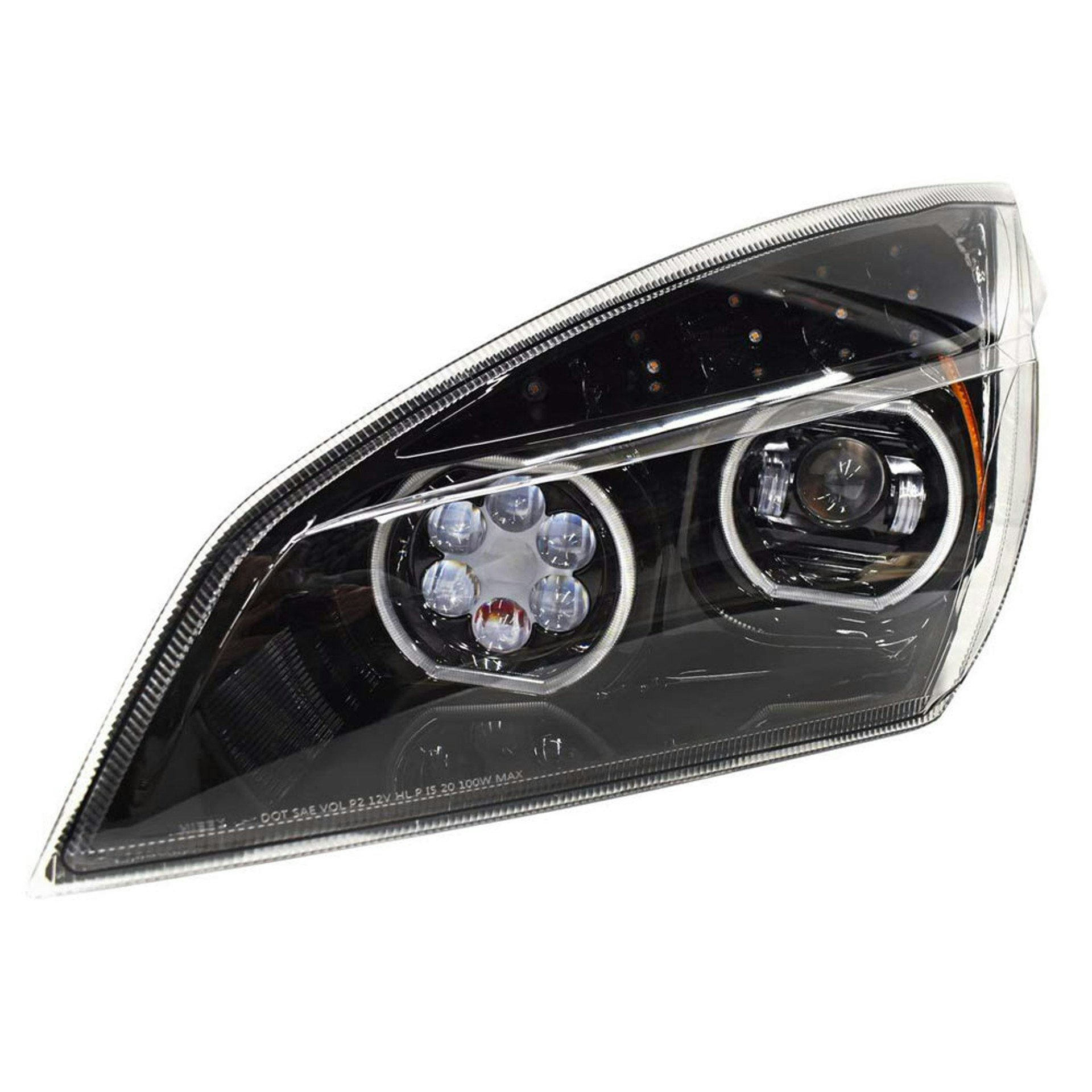 Freightliner M2 Full LED Blackout Projection Headlights With DRL Halo ...