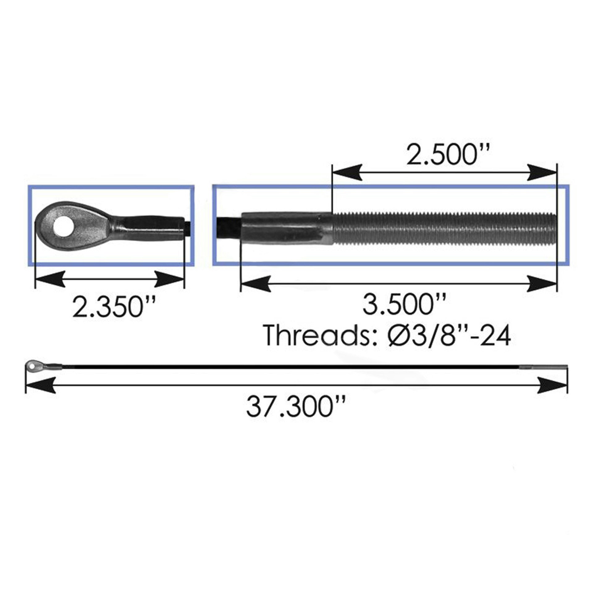 Freightliner Air Tank Mounting Cable 12-19593-004 - Raney's Truck Parts