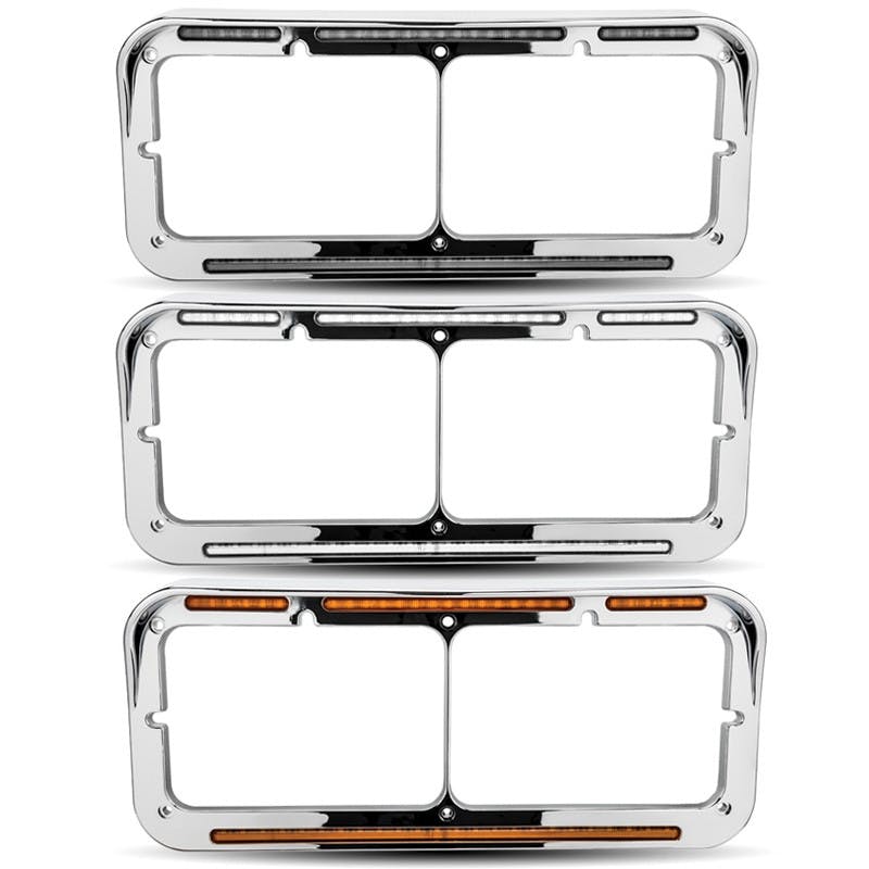 Chrome Rectangular Projection Headlight Replacement Bezel - Raney's ...