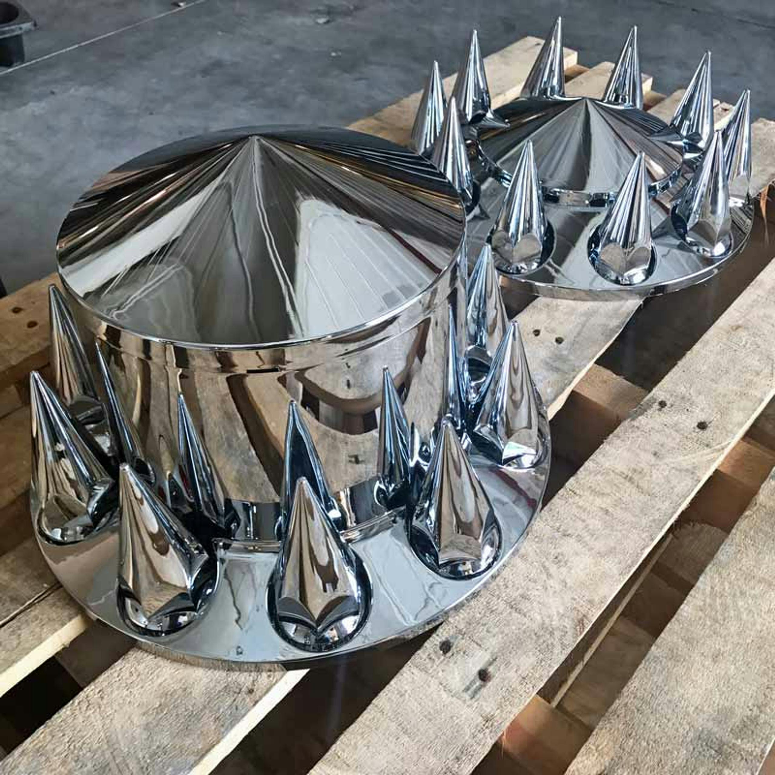 Chrome Front Hub Cover With Pointed Removable Hubcap - Raney's Truck Parts