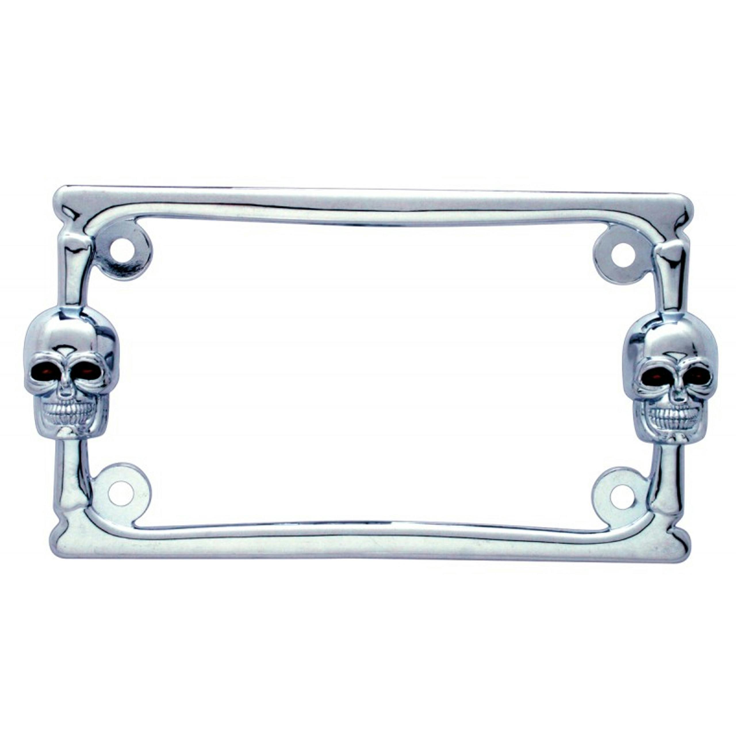 Black Universal Skulls License Plate Frame - Raney's Truck Parts