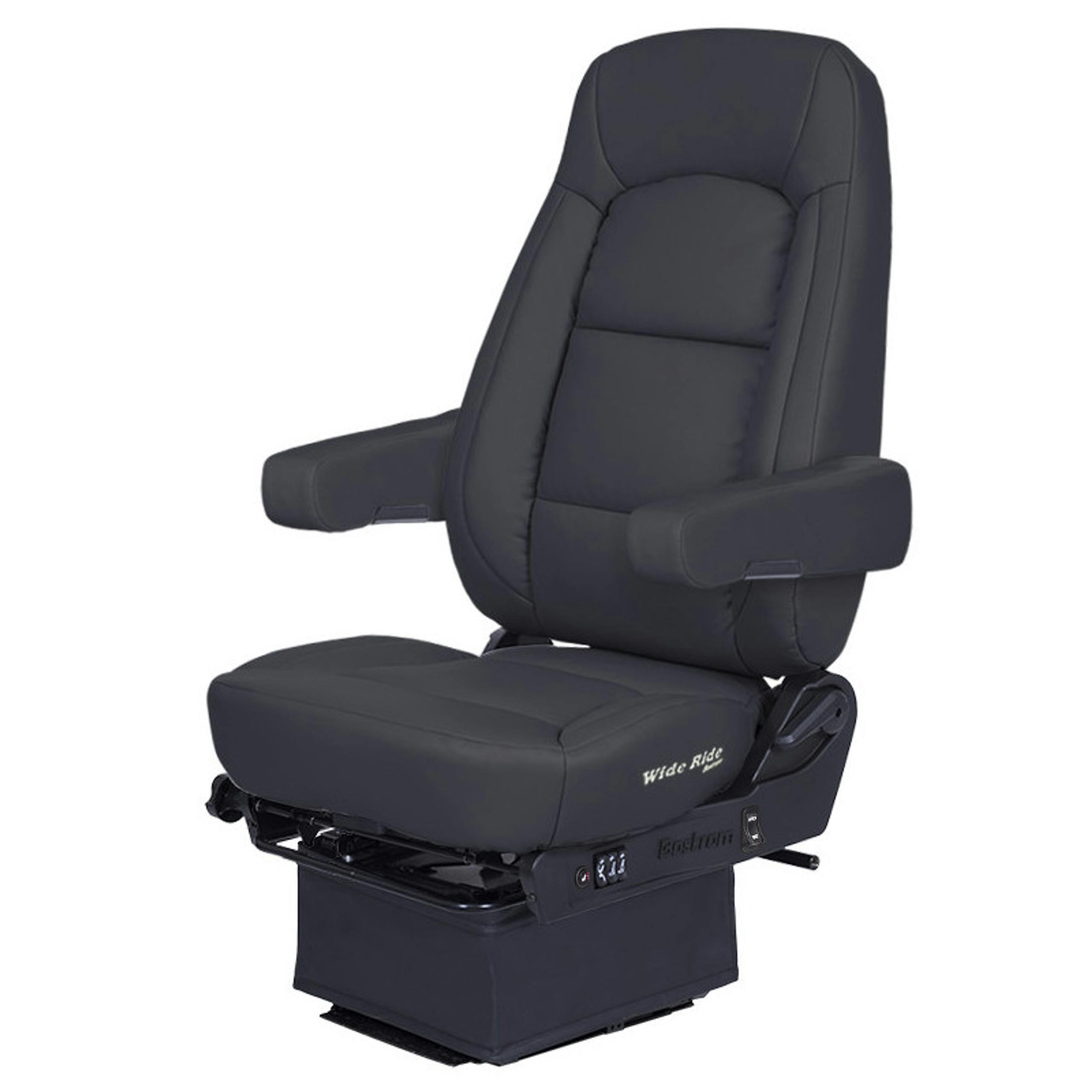 Bostrom Wide Ride II Seat Black/Grey Leather Serta Memory Foam With Low ...
