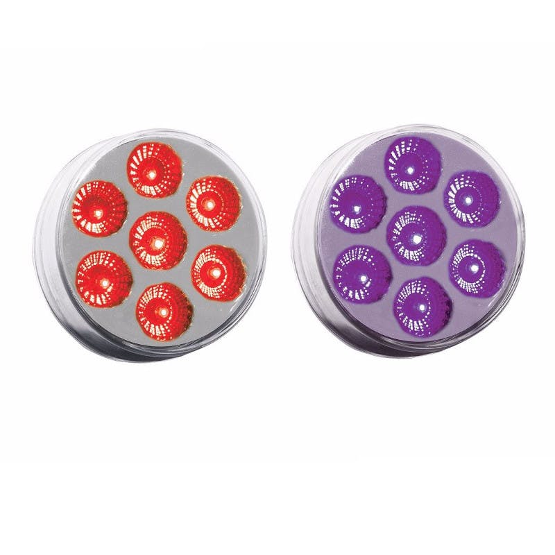 2" Round Dual Revolution Red & Blue LED Marker Light - Raney's Truck Parts