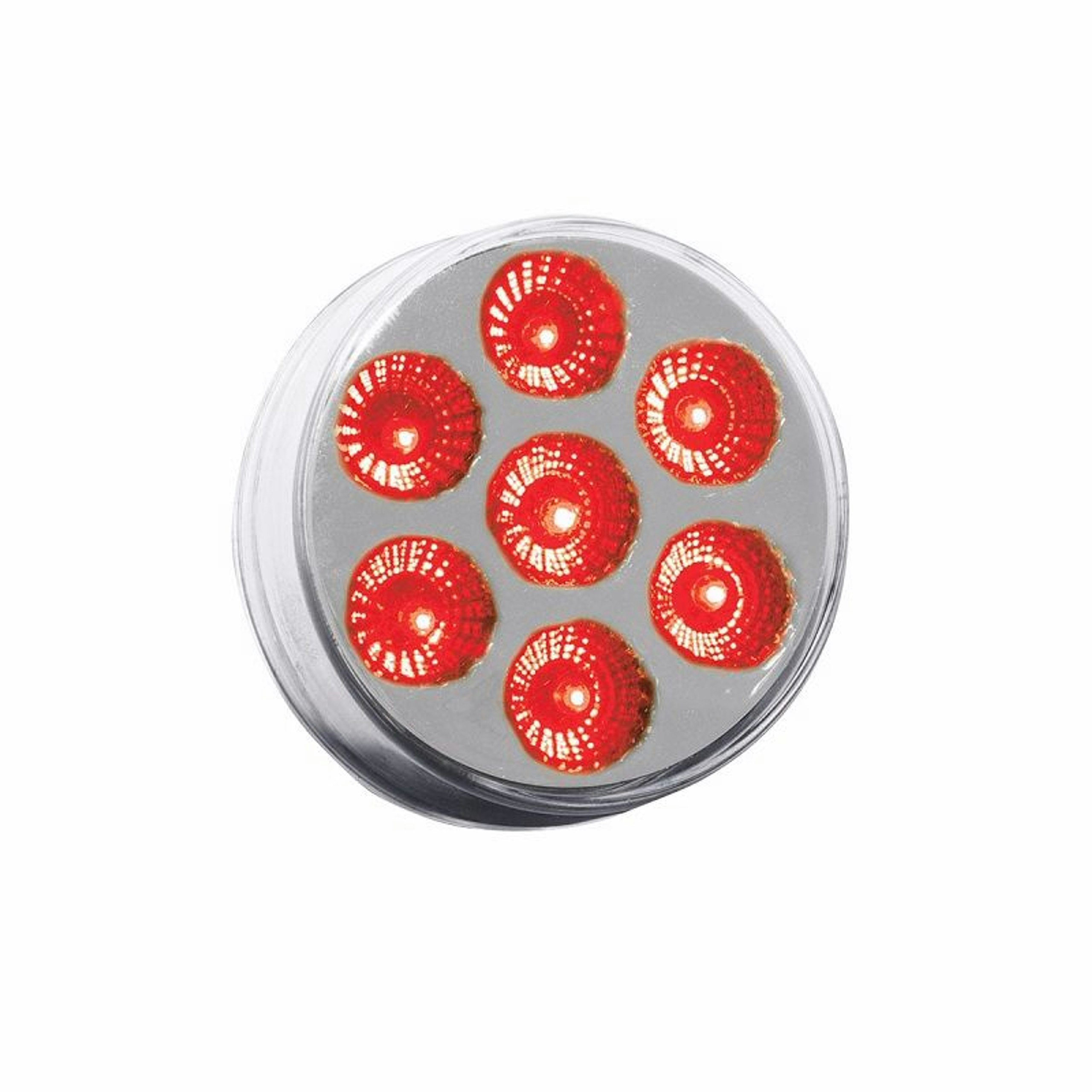 2" Round Dual Revolution Red & Blue LED Marker Light - Raney's Truck Parts