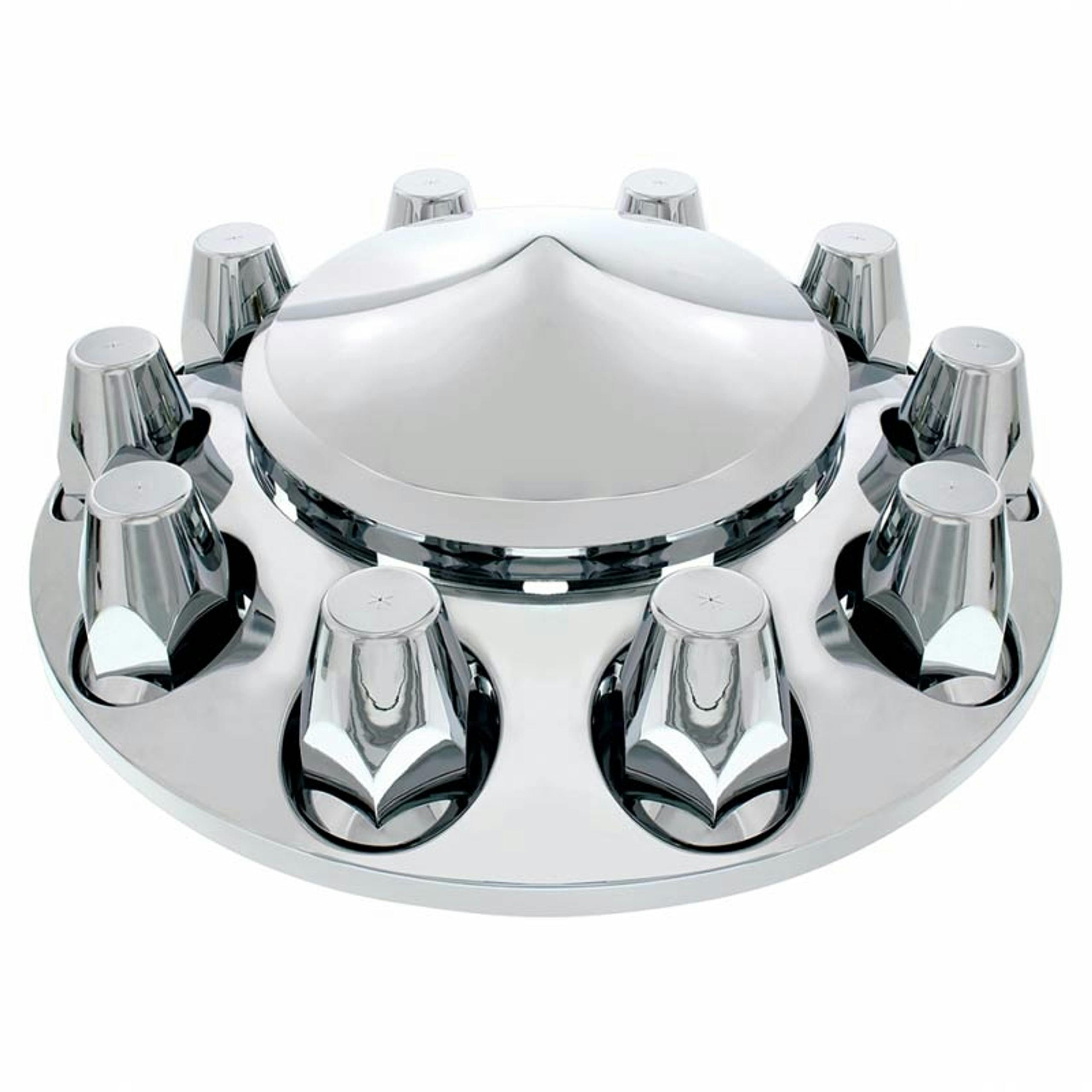 Chrome Front Hub Cover With Pointed Removable Hubcap - Raney's Truck Parts