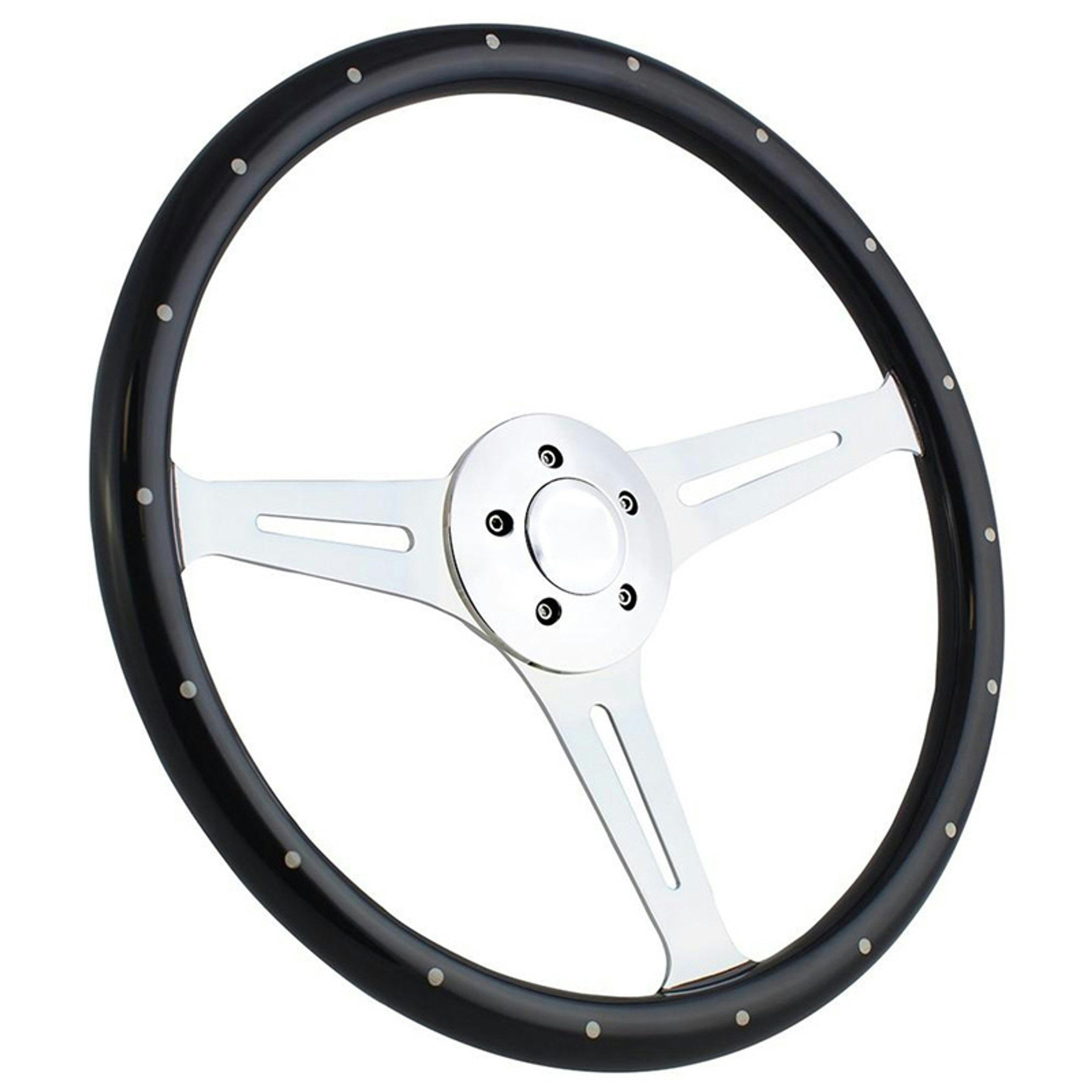 18" Steering Wheel With Chrome Dual Classic Spokes And Dark Wood Finish ...