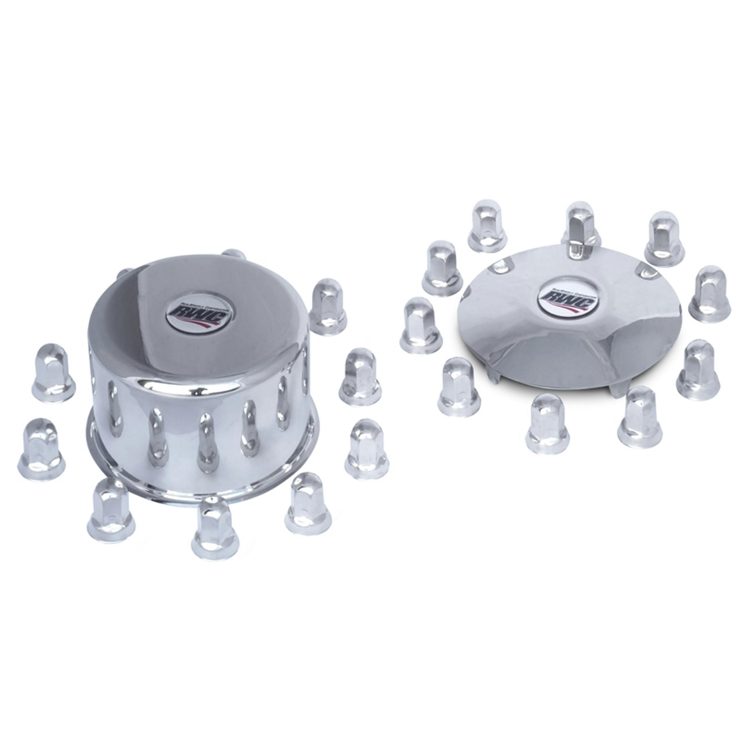 Complete Hub Cap Kit With Chrome Plastic Lug Nut Covers - Raney's Truck ...