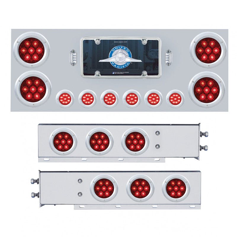 Mud Flap Hanger & Rear Center Panel Kit With LED Lights & Clear Lens ...