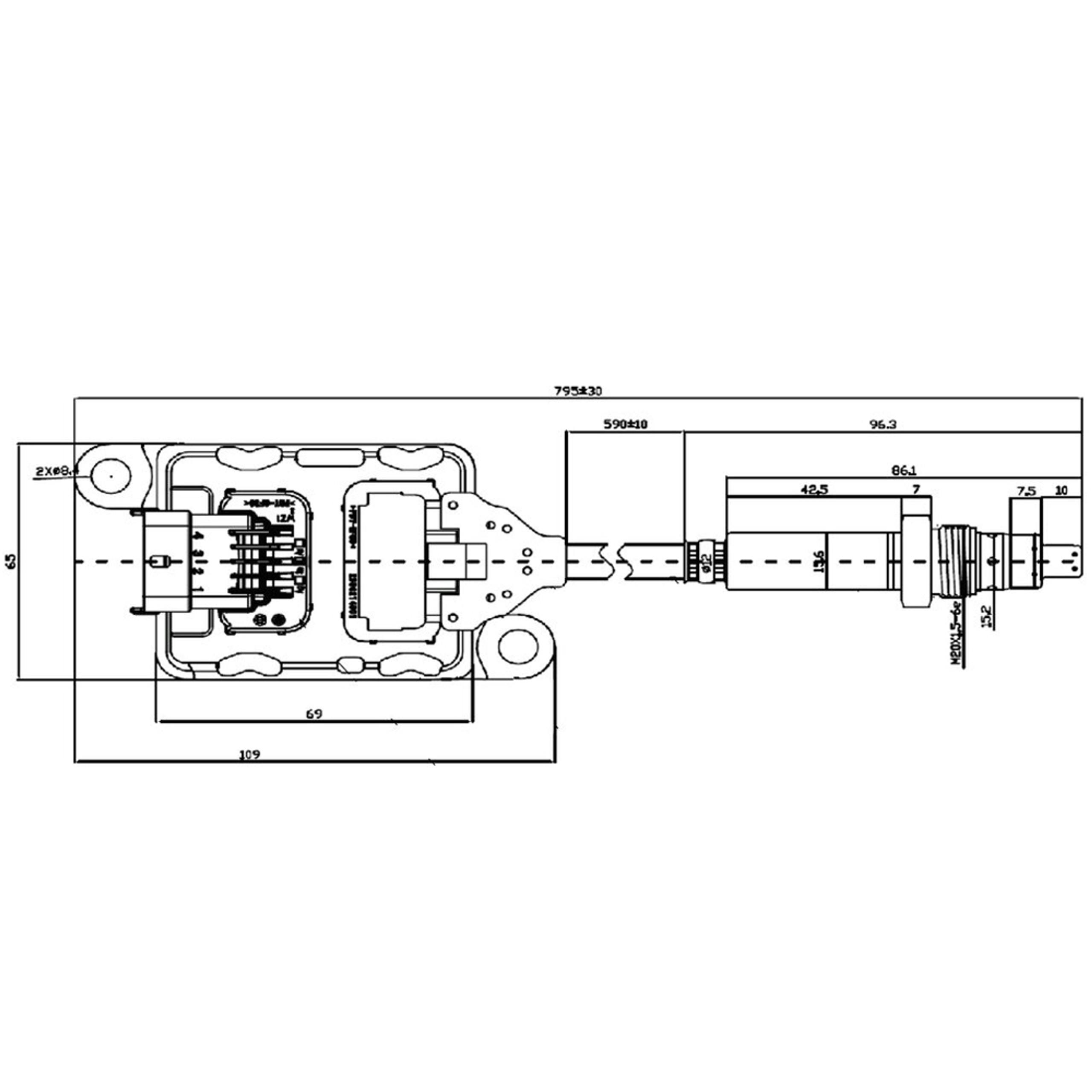 Volvo NOX Nitrogen Oxide Sensor 22303391 5WK97366 - Raney's Truck Parts