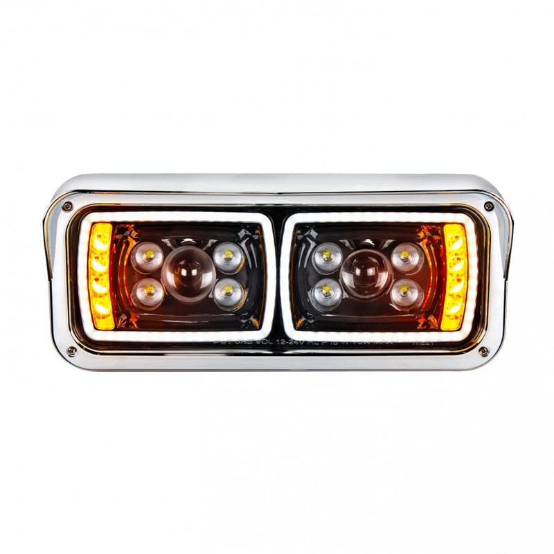 Kenworth T600 T800 W900 Blackout LED Projection Headlight With LED Turn ...