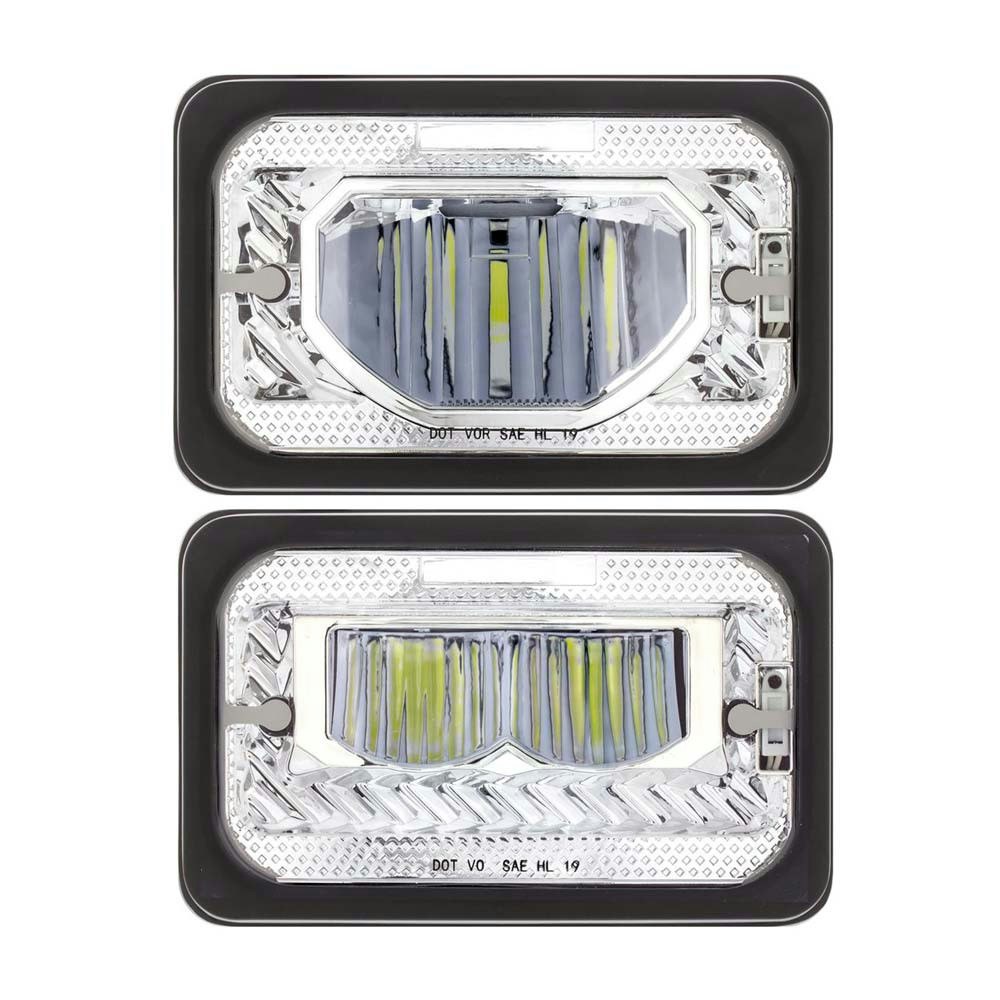 Rectangular Headlights LED 165mm Crystal 4" x 6" - Raney's Truck Parts