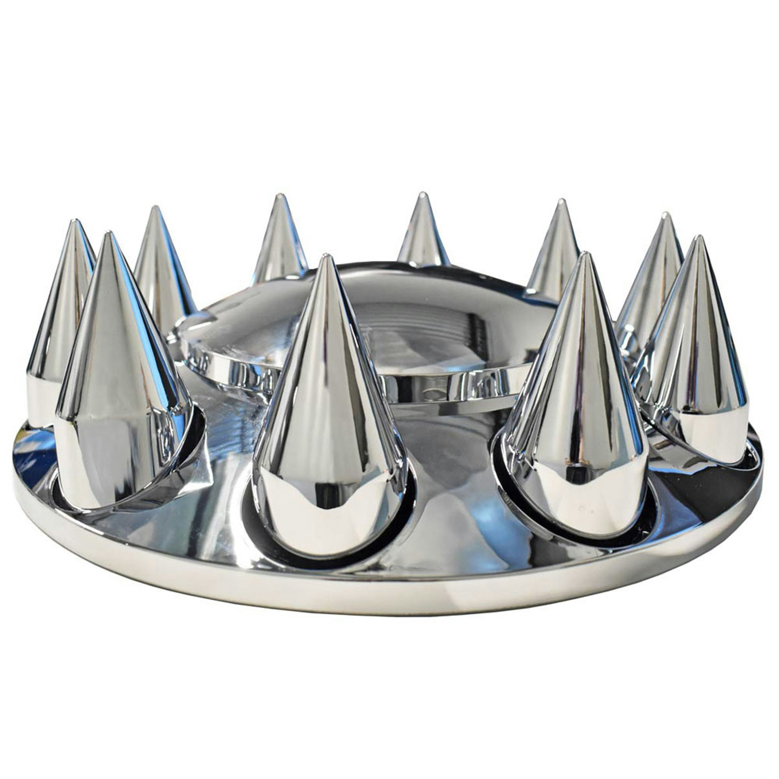 Chrome Front Hub Cover With Pointed Removable Hubcap - Raney's Truck Parts