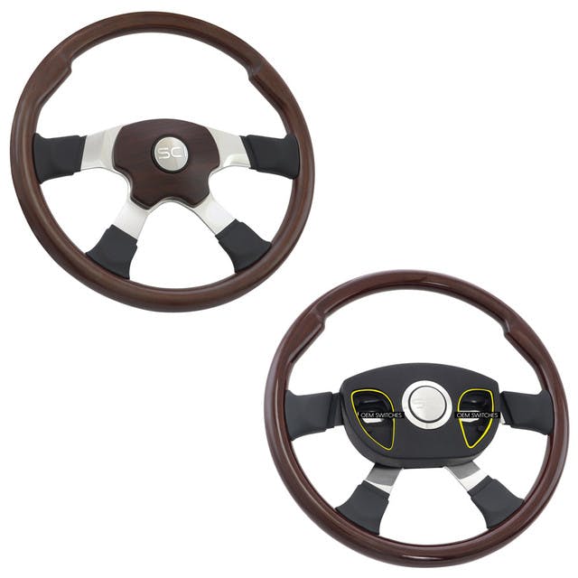18" 4-Spoke Mahogany Steering Wheel