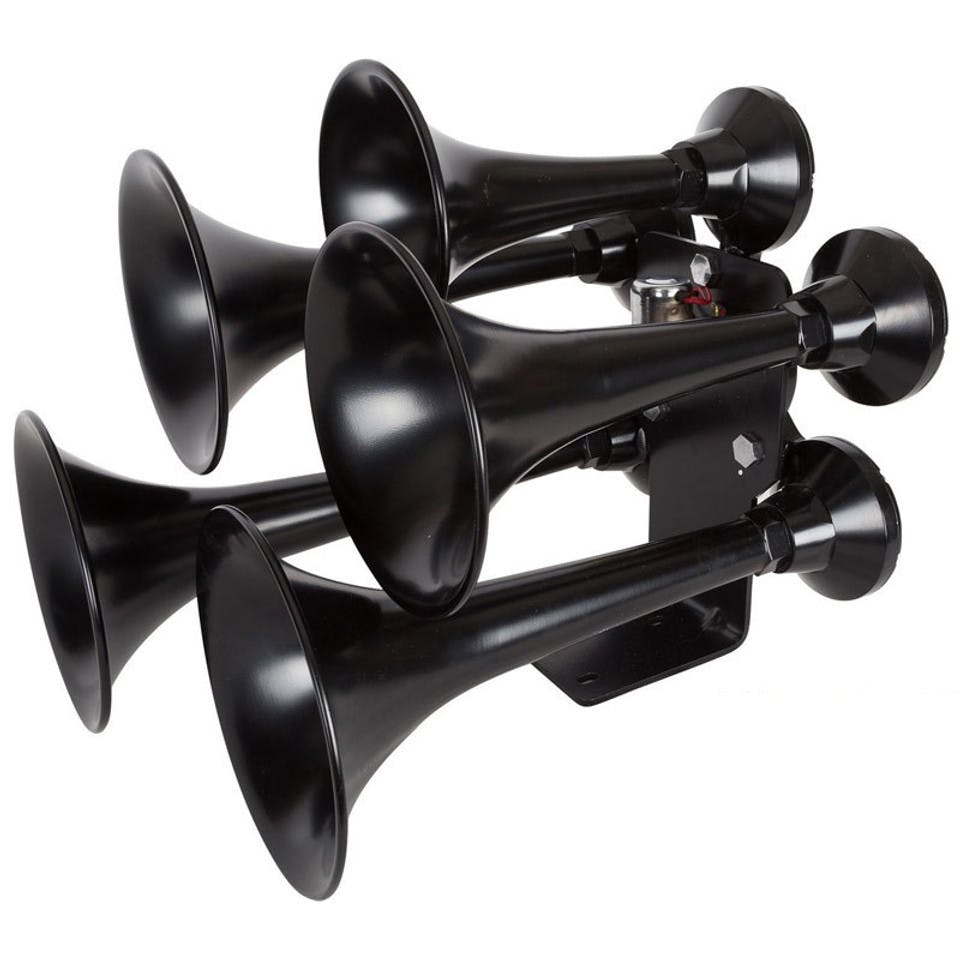 Universal Chrome 5 Trumpet Train Horn - Raney's Truck Parts