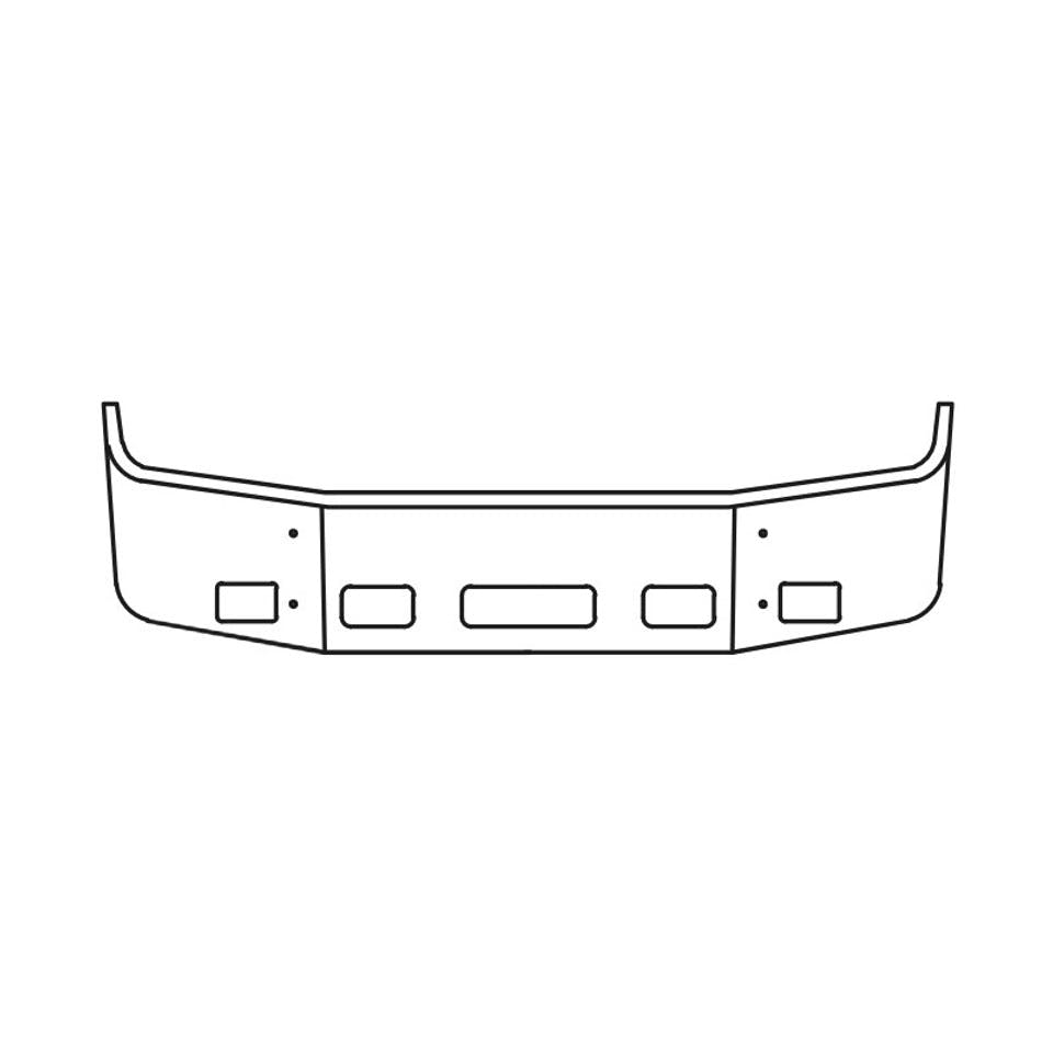 International Chrome Bumper With Large Tow Hook Hole 3610935C2 - Raney ...