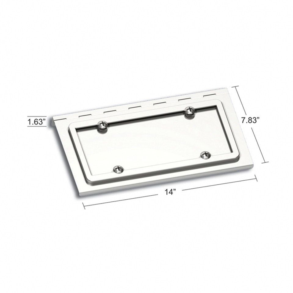 Hinged Stainless Steel Single License Plate Holder - Raney's Truck Parts
