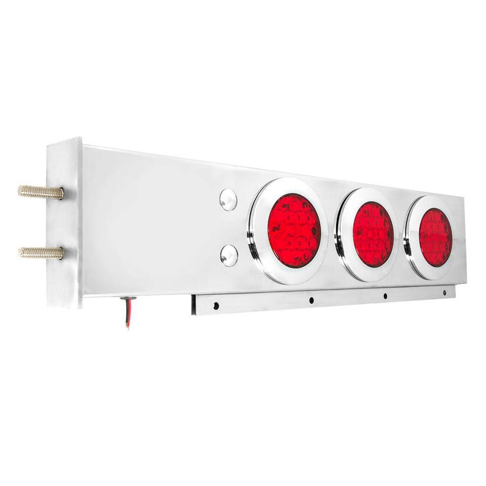 Round Top Mud Flap Hangers With 2.5" Bolt Spacing & 4" LED Lights ...