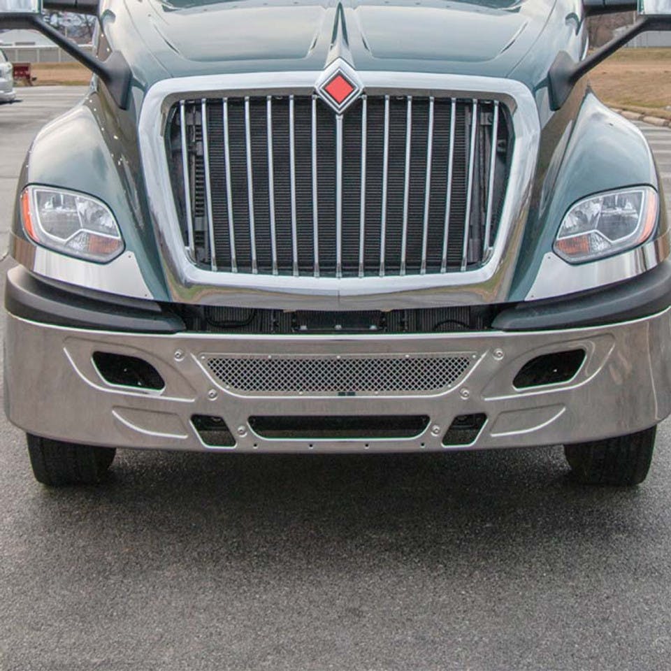 International LT 2017 And Newer 3 Piece Chrome Bumper With Extensions ...