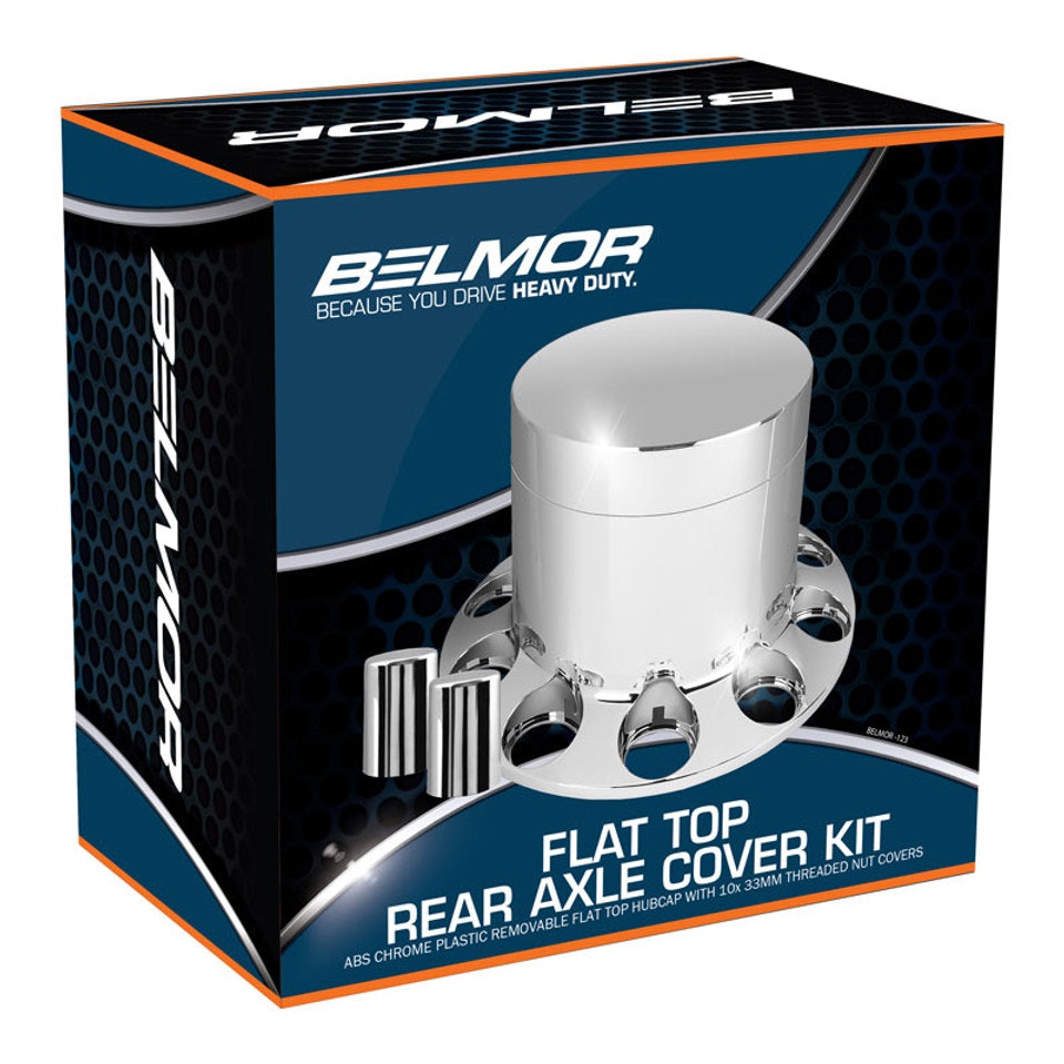 Rear Drive Axle Hub Cover With Flat Top Push-On Lug Nut Covers by Iowa ...
