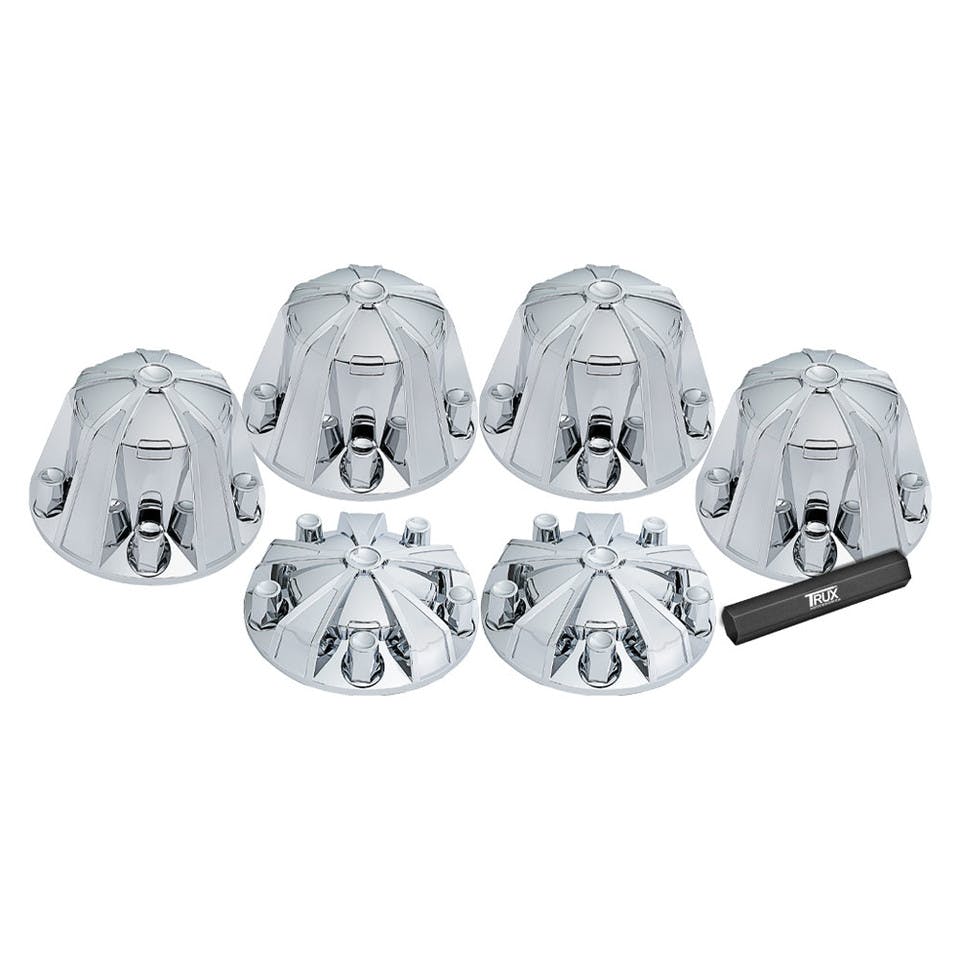 Complete Hub Cap Kit With Chrome Plastic Lug Nut Covers - Raney's Truck ...