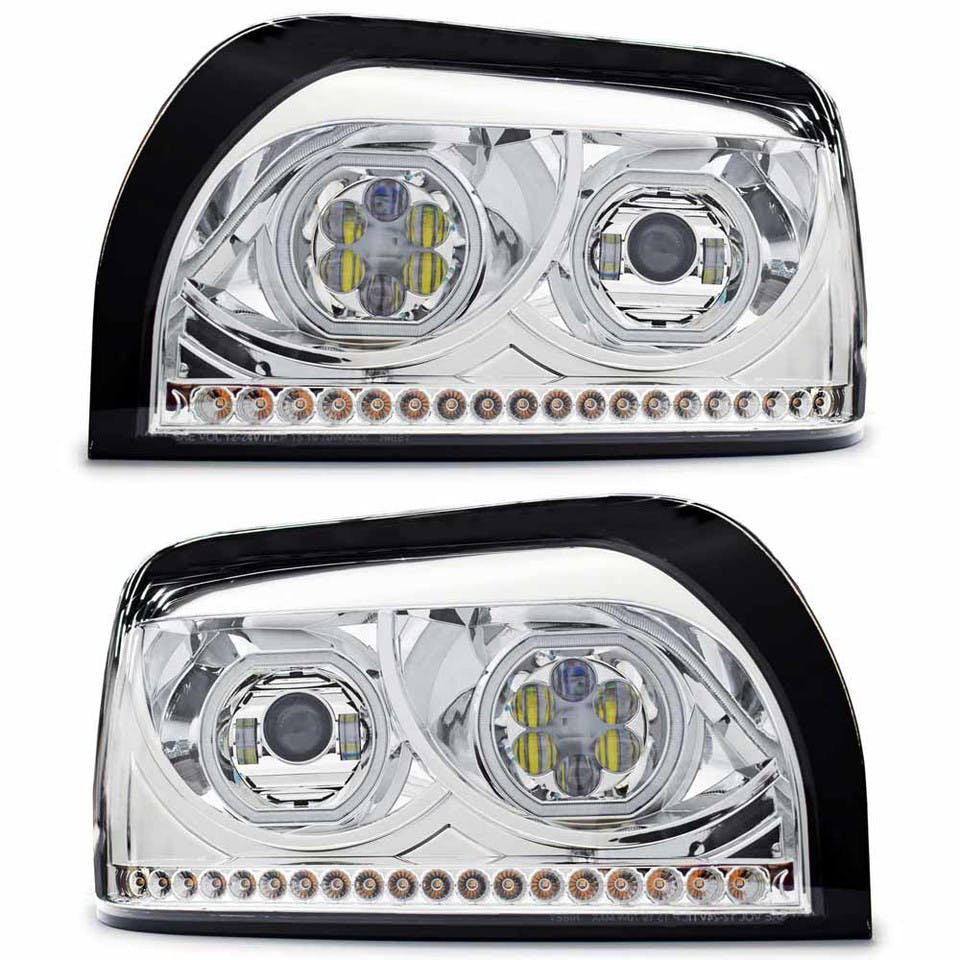 Peterbilt 579 587 Chrome Projector Headlight With DRL And Sequential ...
