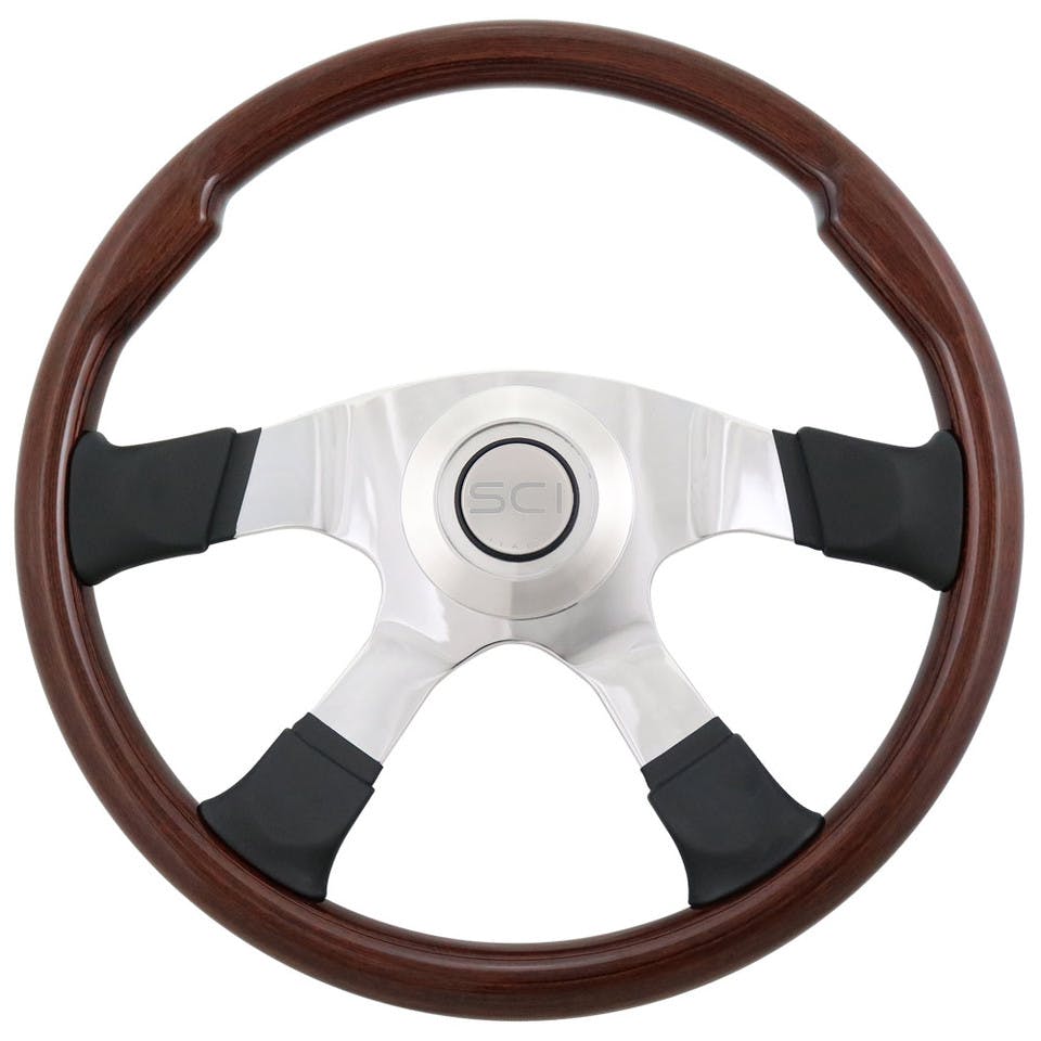 18" 4-Spoke Mahogany Steering Wheel