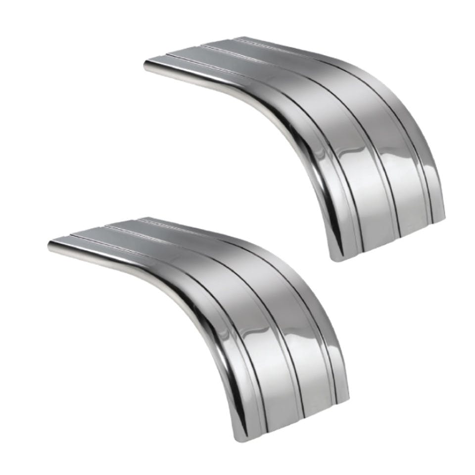 66" 18 Gauge Half Fender Ribbed Stainless Steel - Raney's Truck Parts