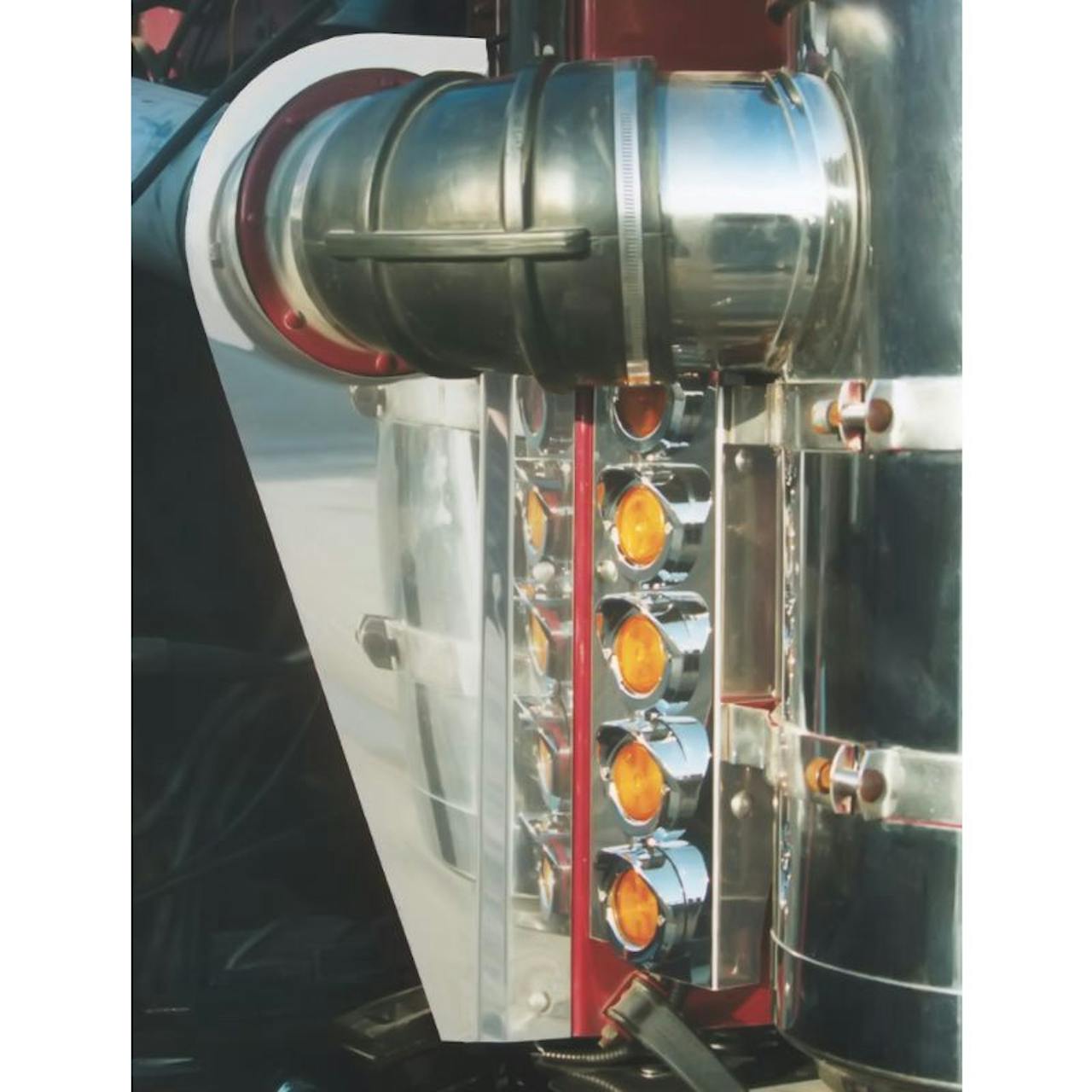 Peterbilt 359 Front Cleaner Brackets With 2" Round Flat LEDs & Bezels ...