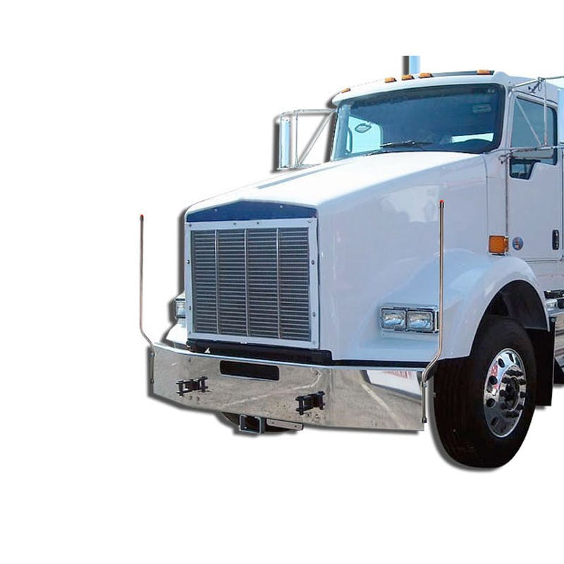 Kenworth T800 W/O Fender Flares Stainless Steel LED Bumper Guide ...