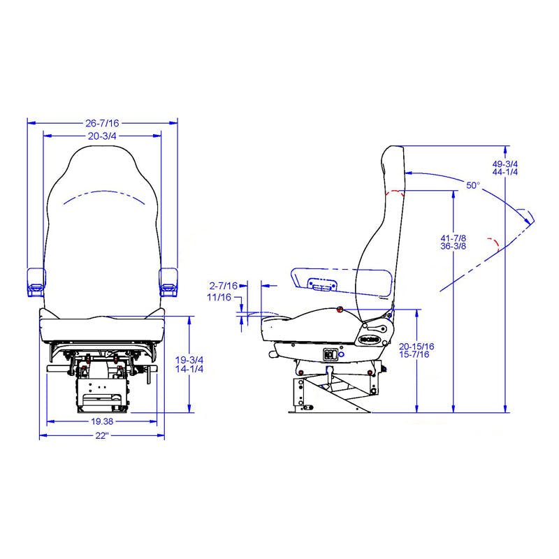 Legacy Silver Highback Truck Seat