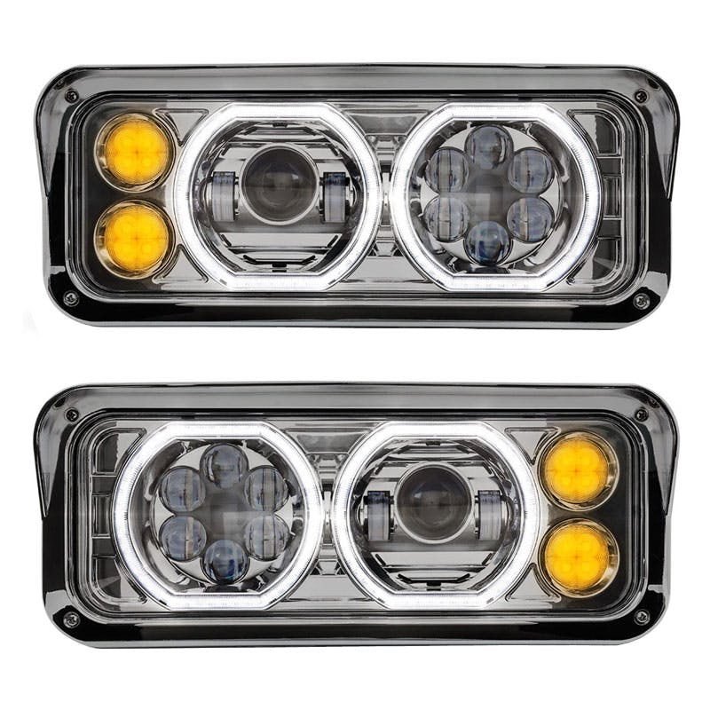 Freightliner Classic FLD-SD Black Projector Headlight Assembly With ...