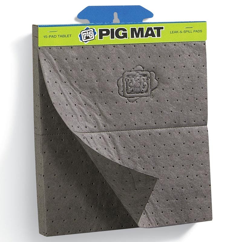 PIG Universal Absorbent Mat 15 Sheet Tablet - Raney's Truck Parts