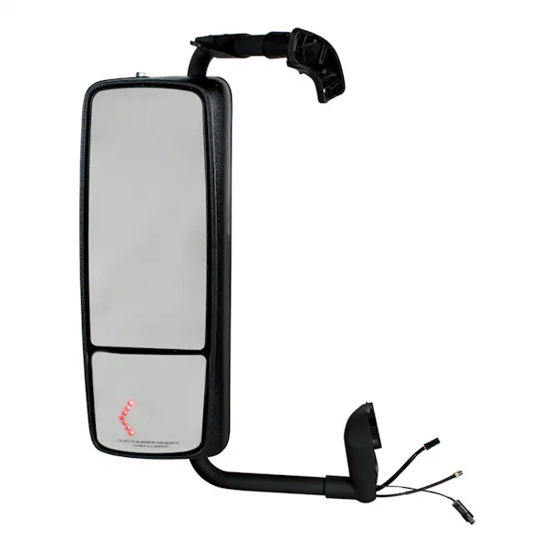Volvo VNL Heated Chrome Hood Mirror With Sequential LED Turn Signal ...
