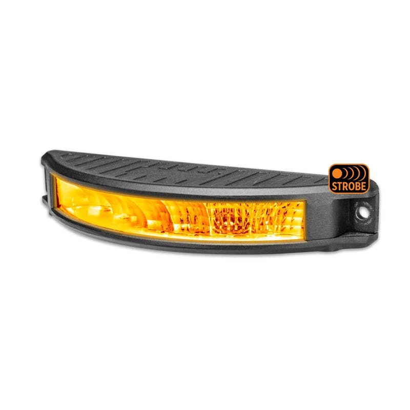 7" Half Moon Surface Mount Flood Beam LED Work Lamp With Amber Strobe ...