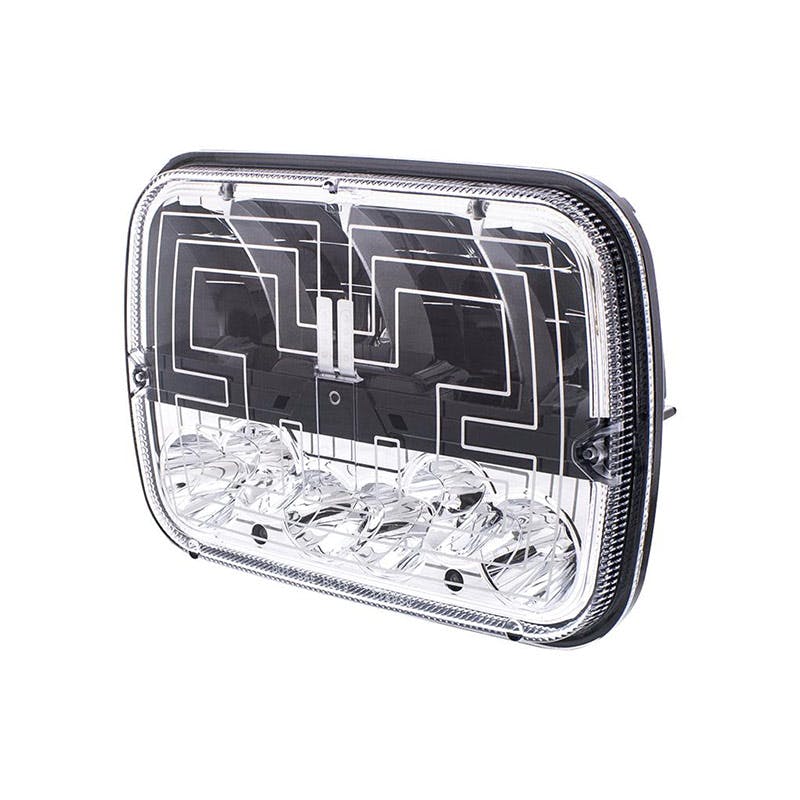 5" x 7" Full LED High & Low Beam Rectangular Headlight With ...