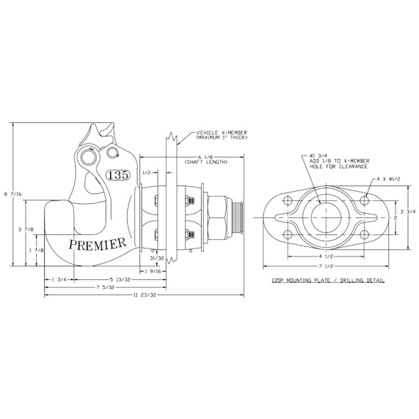 240 Pintle Hitch Coupling By Premier Manufacturing - Raney's Truck Parts