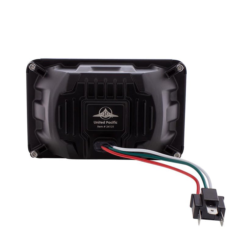 High Power LED 4" x 6" Rectangular Black Heated Glass Lens Light ...