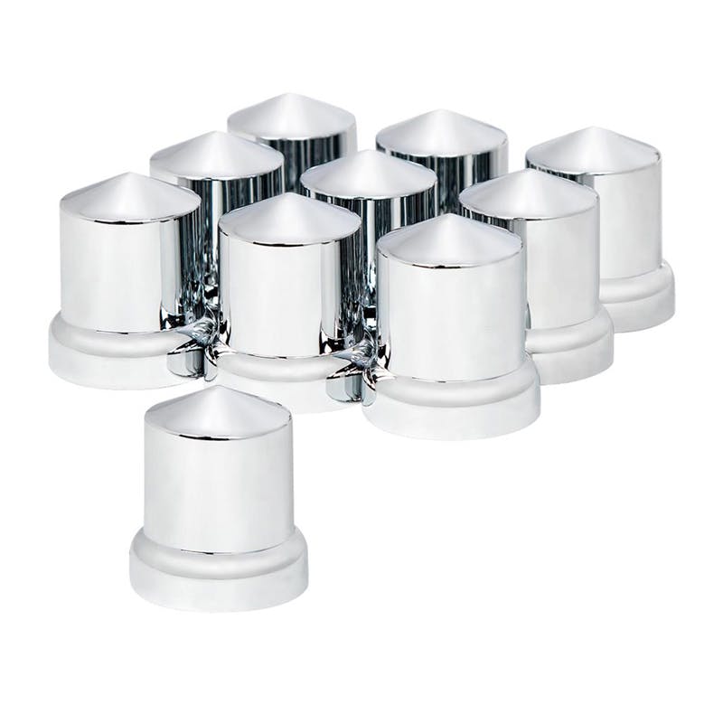 Semi Lug Nut Covers Chrome Metal 33mm Nut Cover With Flange TNUT-F1 ...
