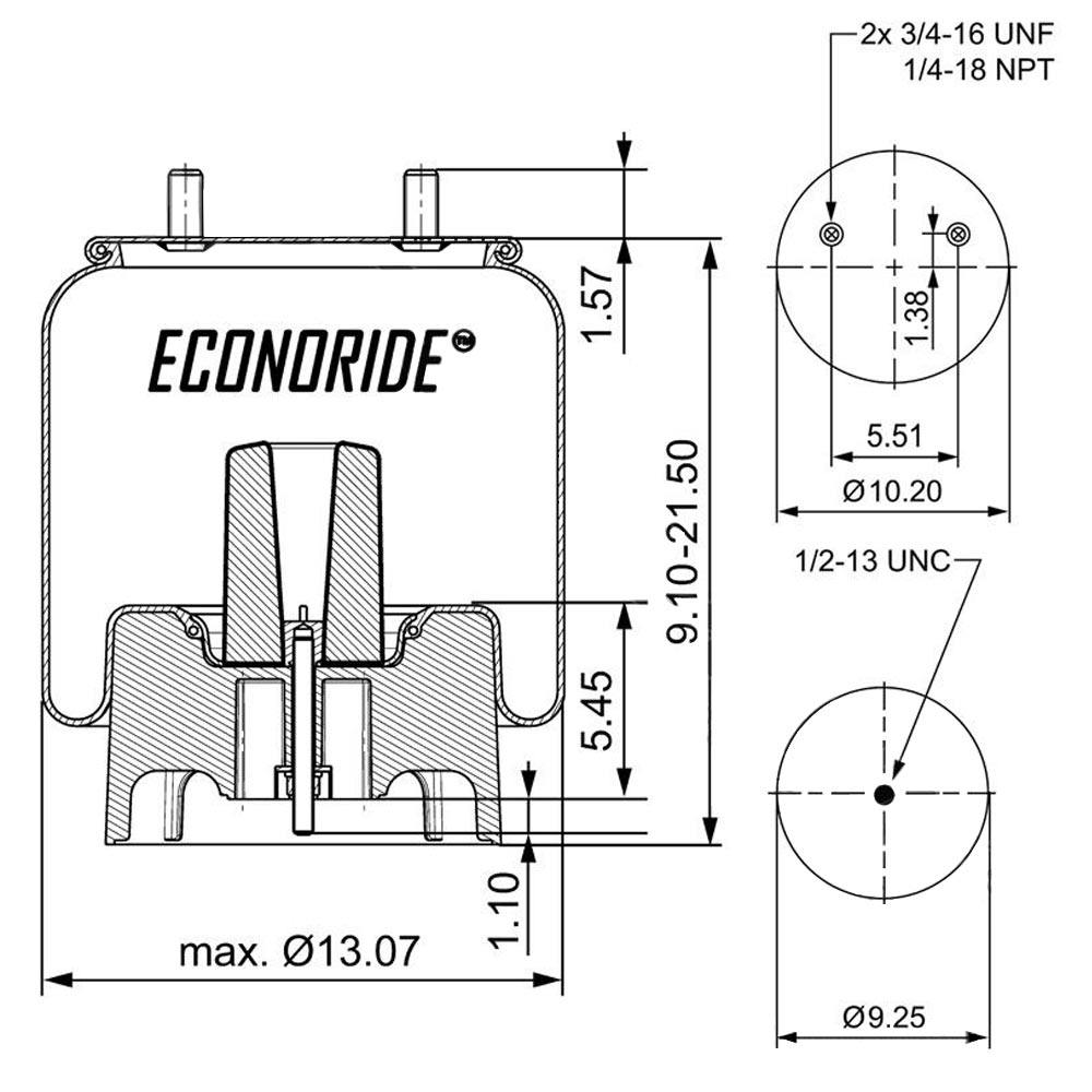 Econoride Rolling Lobe Air Spring W013588708 W01-455-8708 8708 - Raney ...