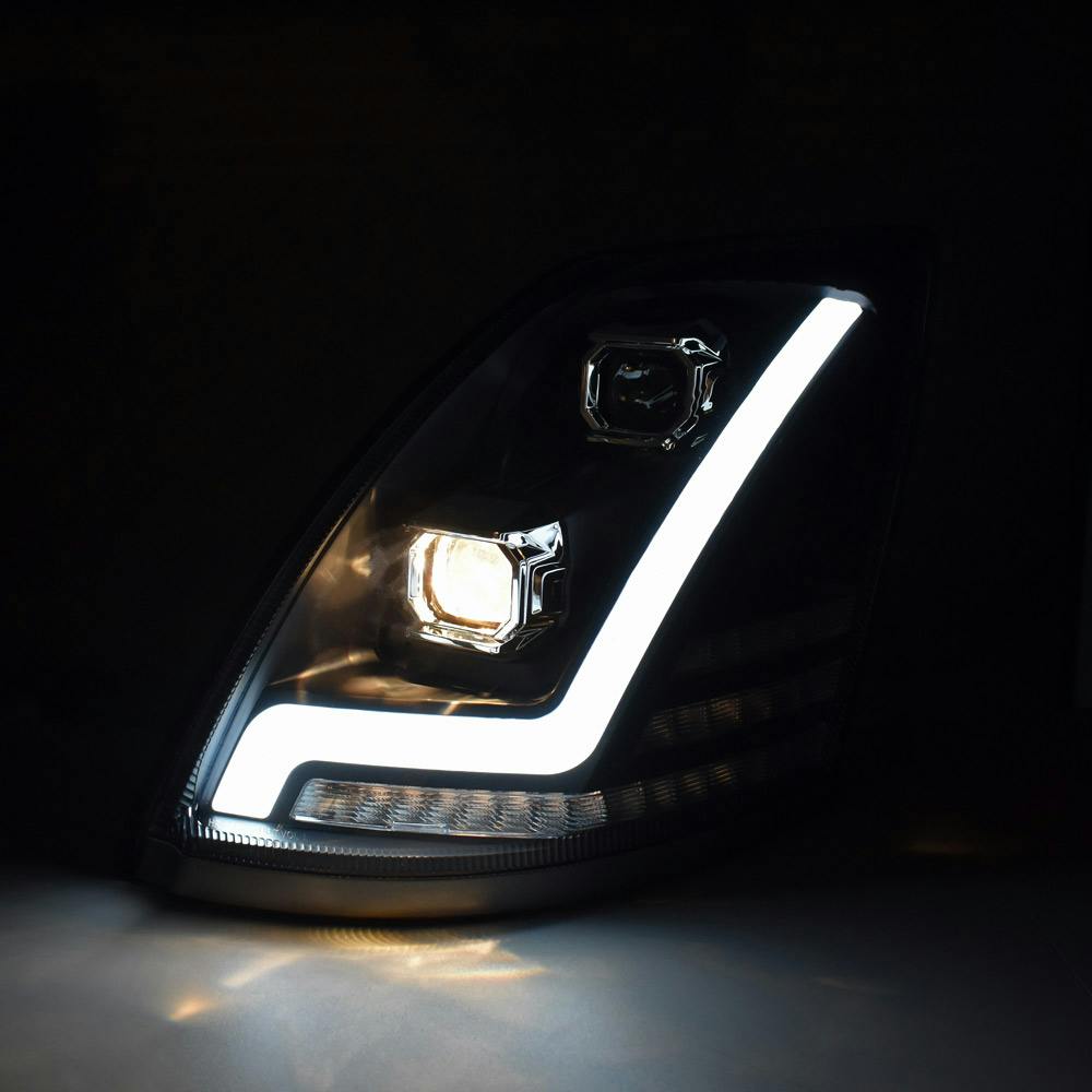 Volvo VN VNL Blackout Projector Headlight With LED DRL Bolt ...