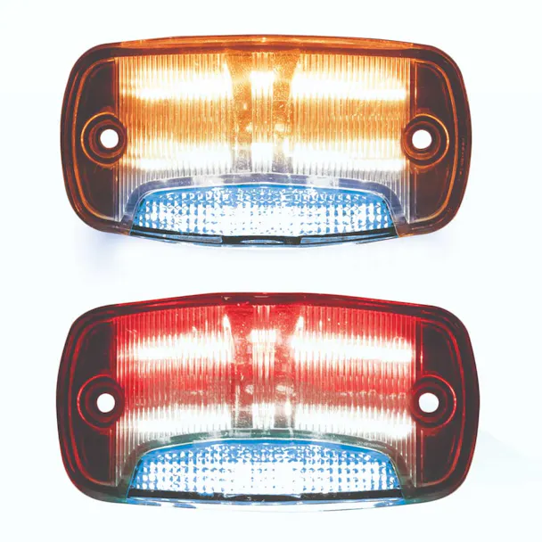 16 LED 4" Rectangular Clearance Marker Light With Blue Ground Light By ...