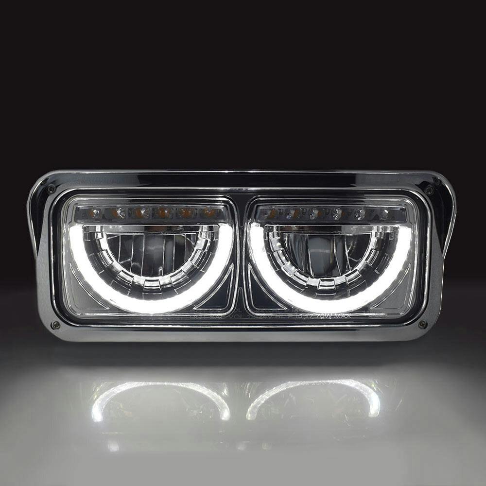 Stainless Steel Bullet Half Moon Headlight LED Projection Headlight And ...
