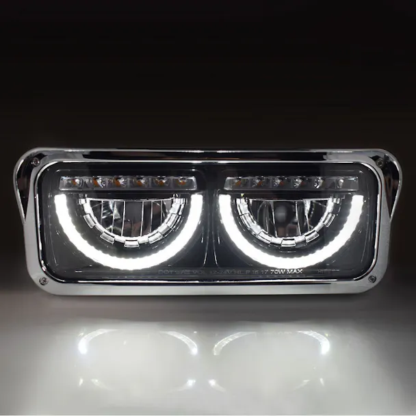 Freightliner Classic Half Moon Rectangular Blackout Headlight Assembly ...