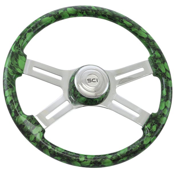 18" Big Skull Print SCI Steering Wheel - Raney's Truck Parts